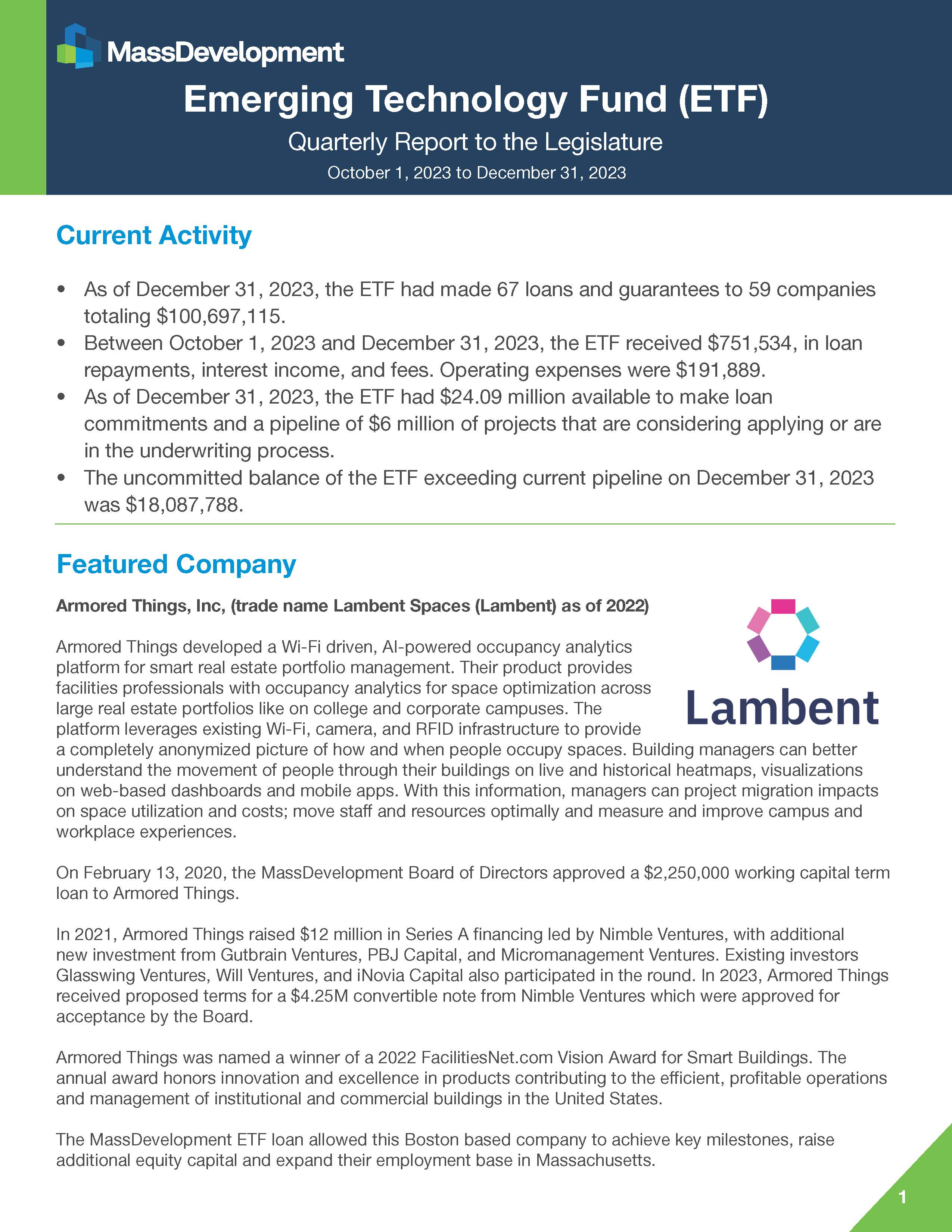 Annual Reports - MassDevelopment